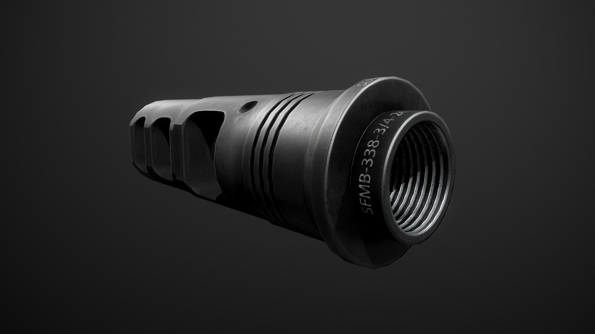 3D model Surefire SOCOM338-TI Suppressor and SFMB-338 Muzzle Brake VR ...