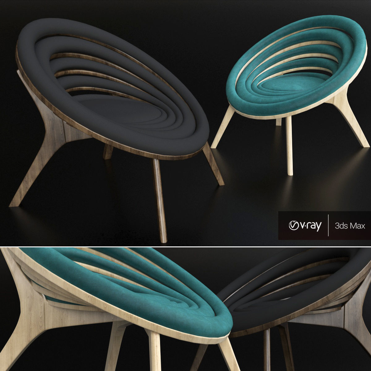 Creative Chair with new design and materials 3D model | CGTrader