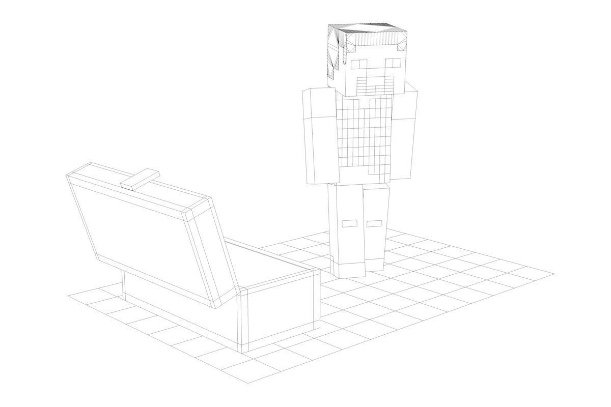 Minecraft Sad Steve 3D model | CGTrader