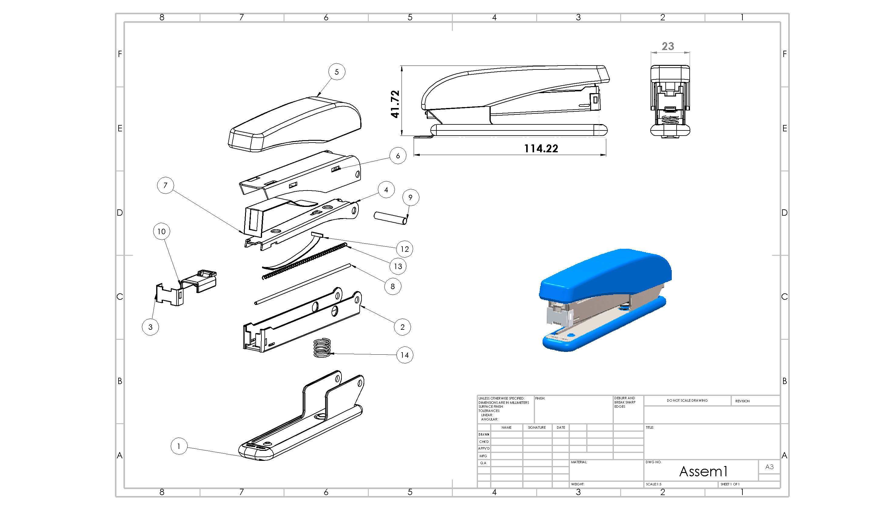 Stapler - SolidWorks Parts 3D model | CGTrader