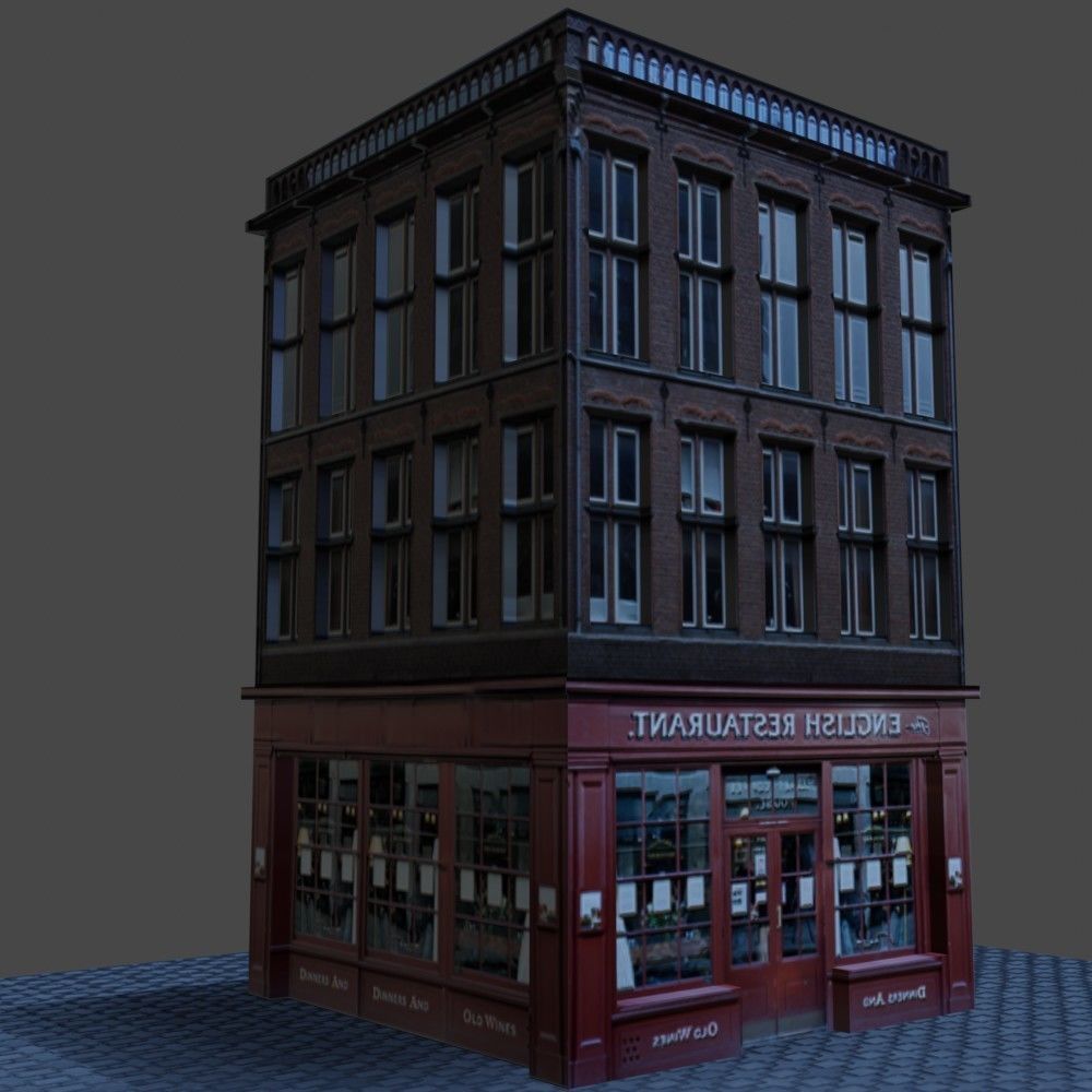 3D model building 6 with windows and doors VR / AR / low-poly | CGTrader