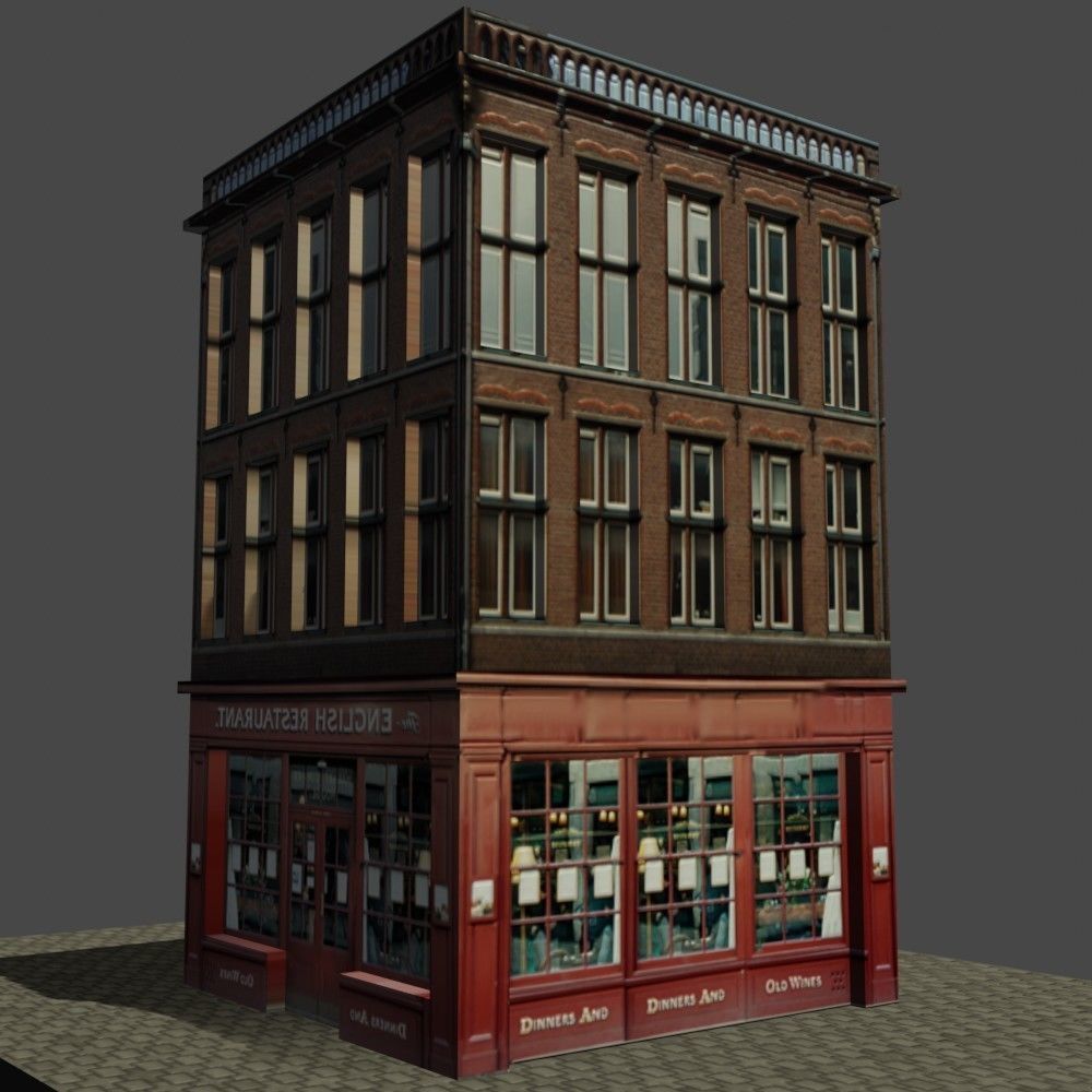 3D model building 6 with windows and doors VR / AR / low-poly | CGTrader