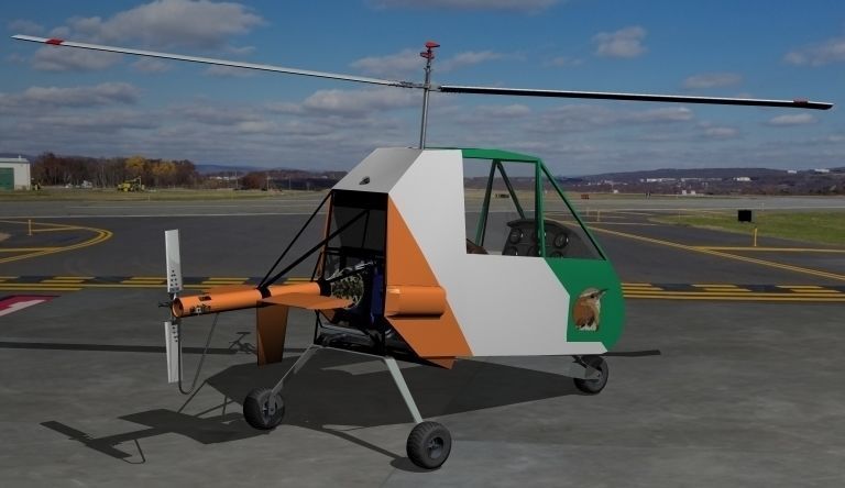 Wren ultralight helicopter 3D model | CGTrader