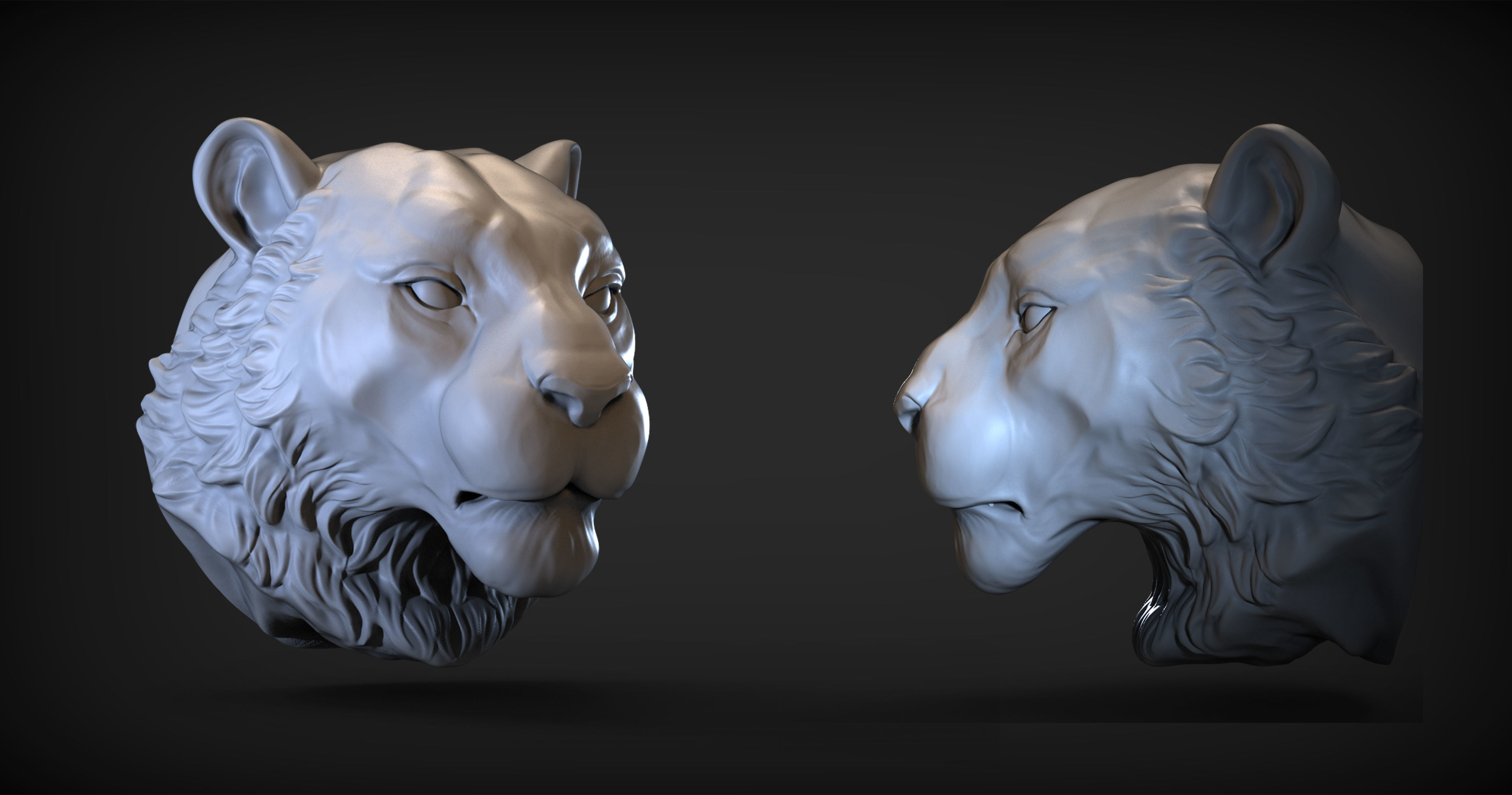 Tiger head 3D model 3D printable | CGTrader