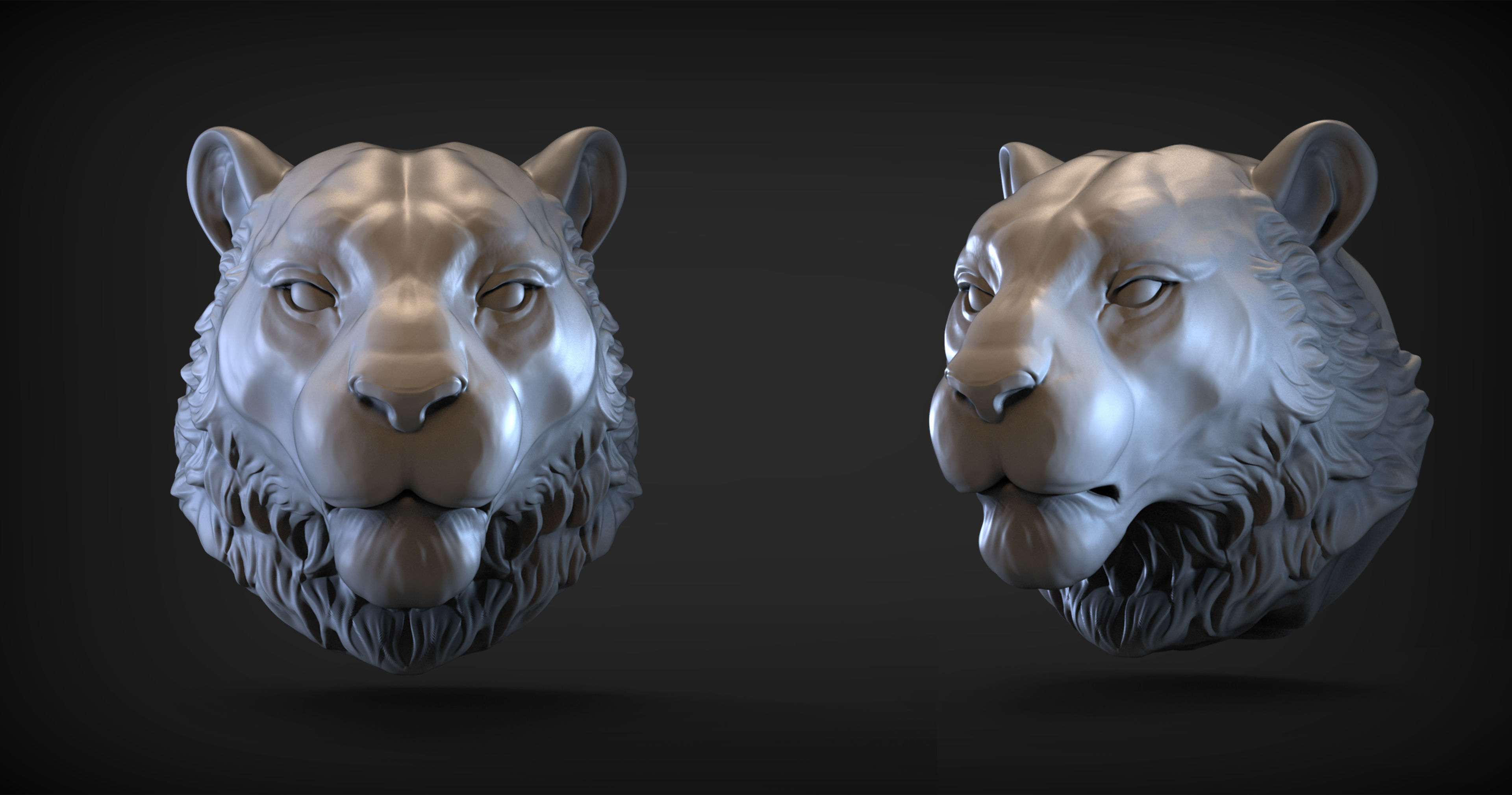 Tiger head 3D model 3D printable | CGTrader