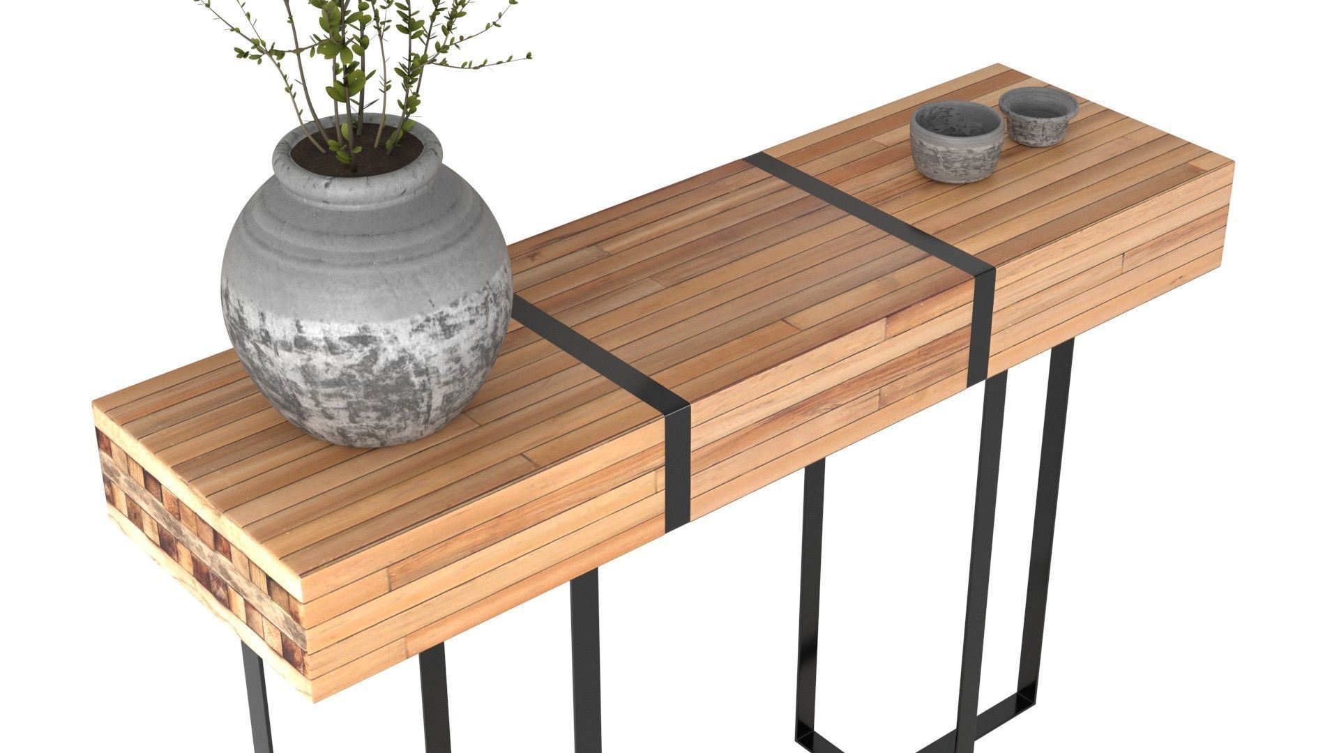 3D model Entry Table D - Vase and Mirrors VR / AR / low-poly | CGTrader