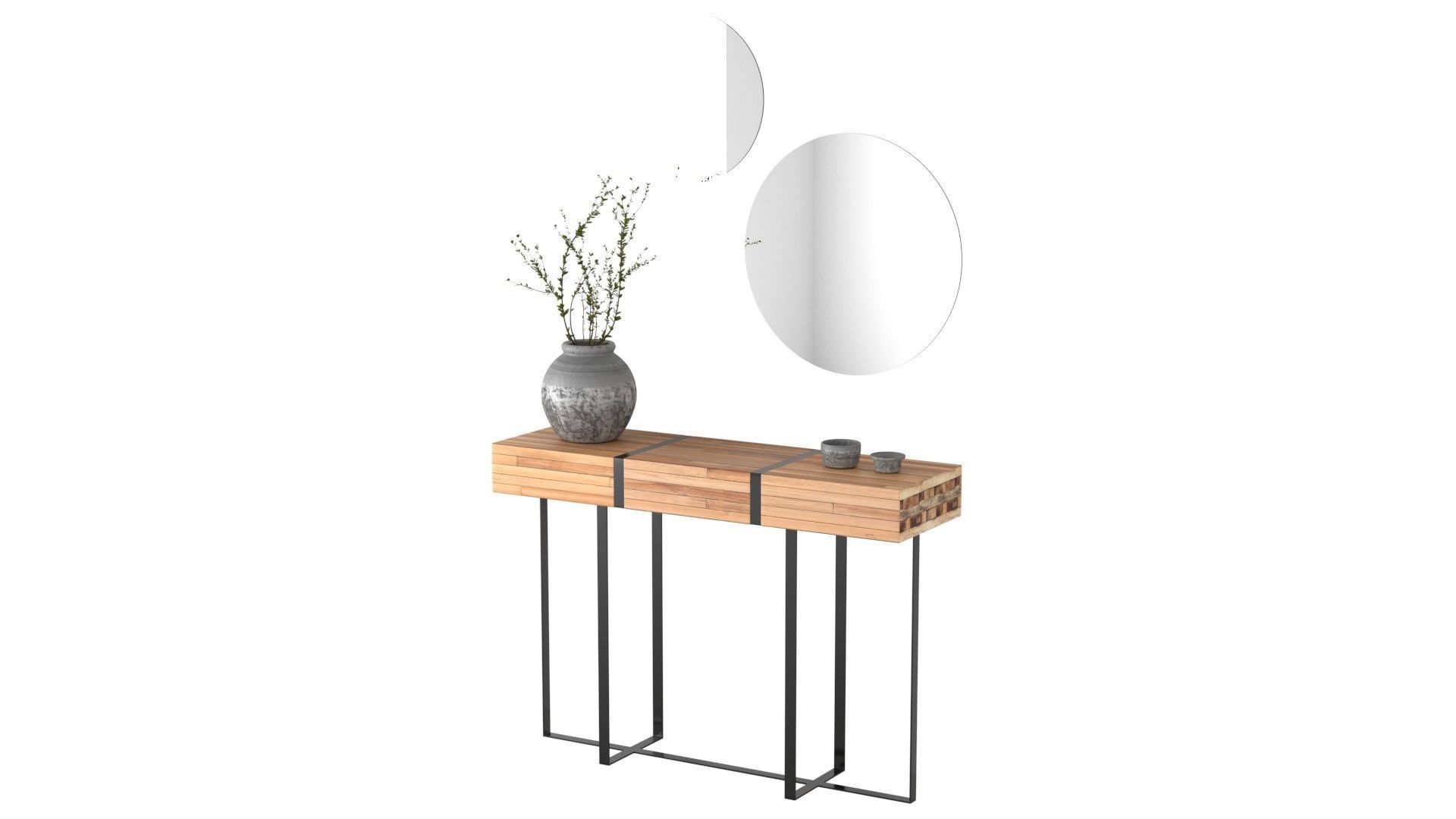 3D model Entry Table D - Vase and Mirrors VR / AR / low-poly | CGTrader