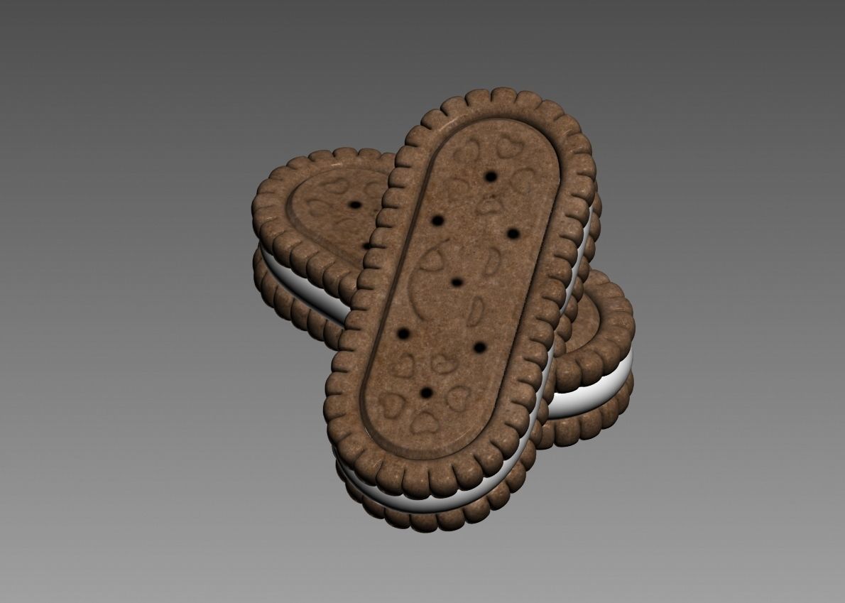 Biscuit realistic ice cream sandwiches 3D model | CGTrader