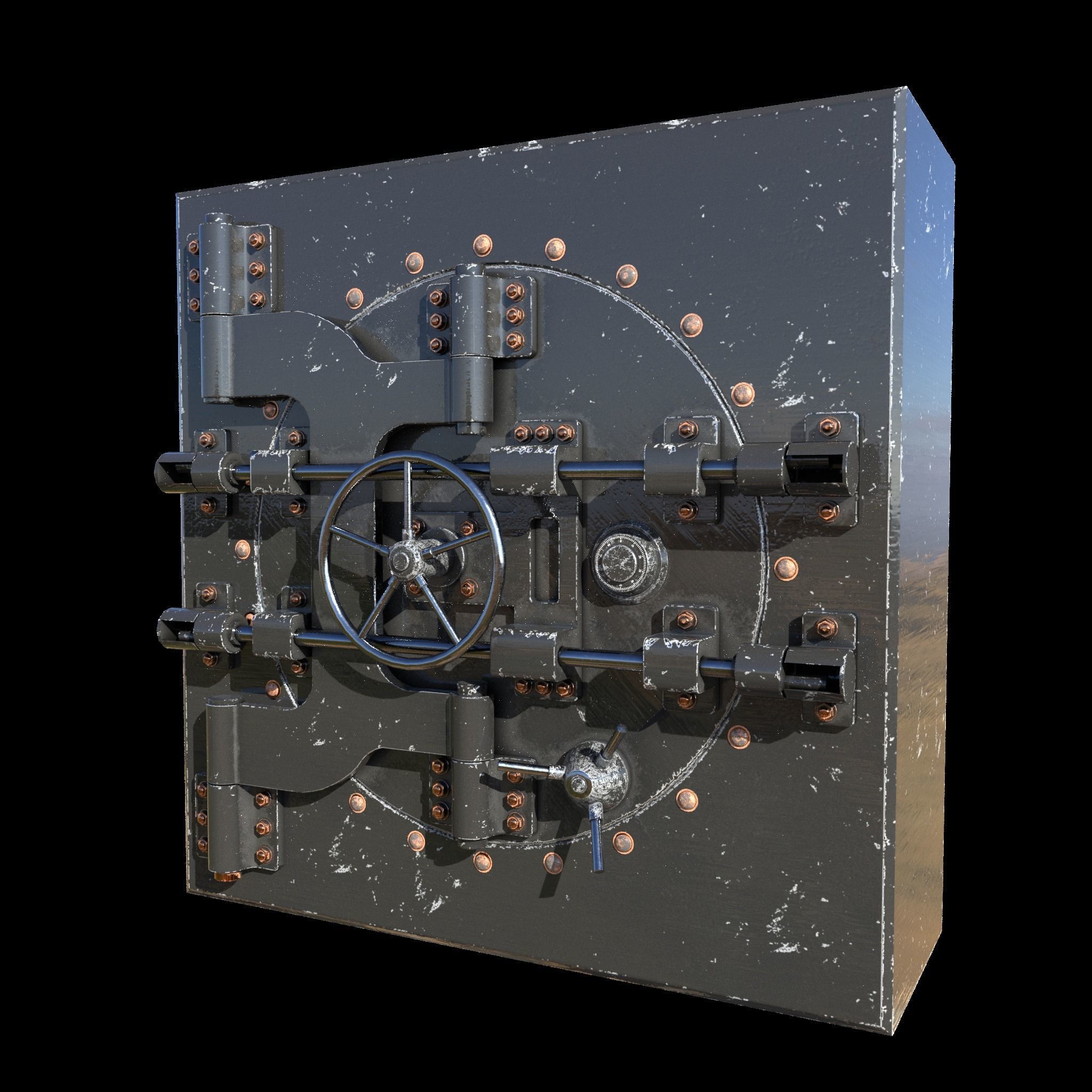 Large safe door 3D model | CGTrader