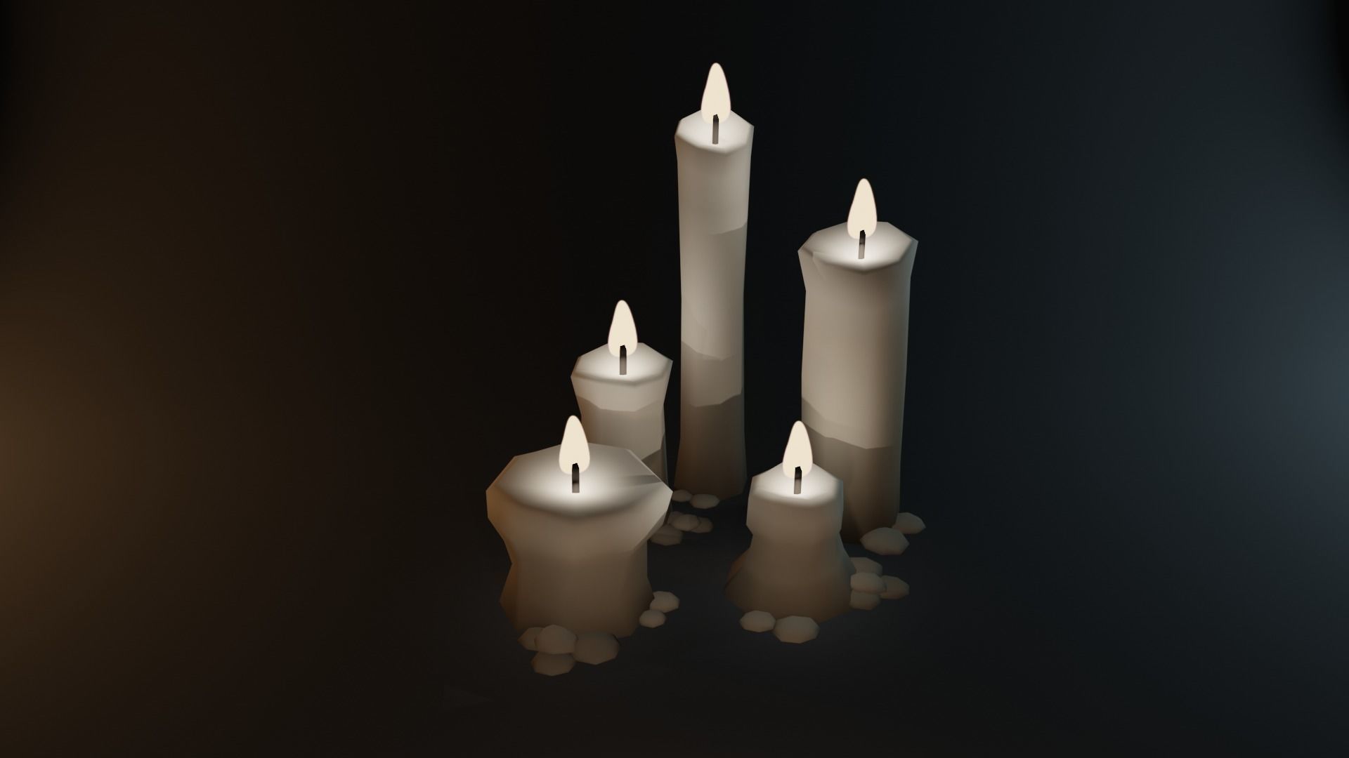 3D model Halloween Candles Low Poly VR / AR / low-poly | CGTrader