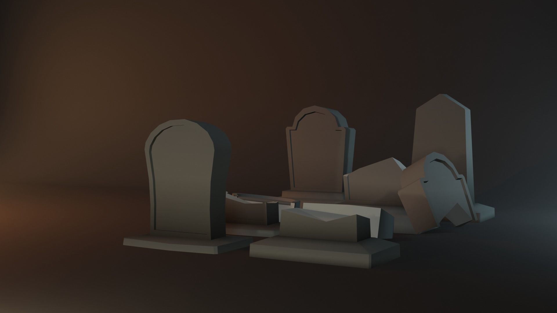 3D model Halloween Low Poly set VR / AR / low-poly | CGTrader