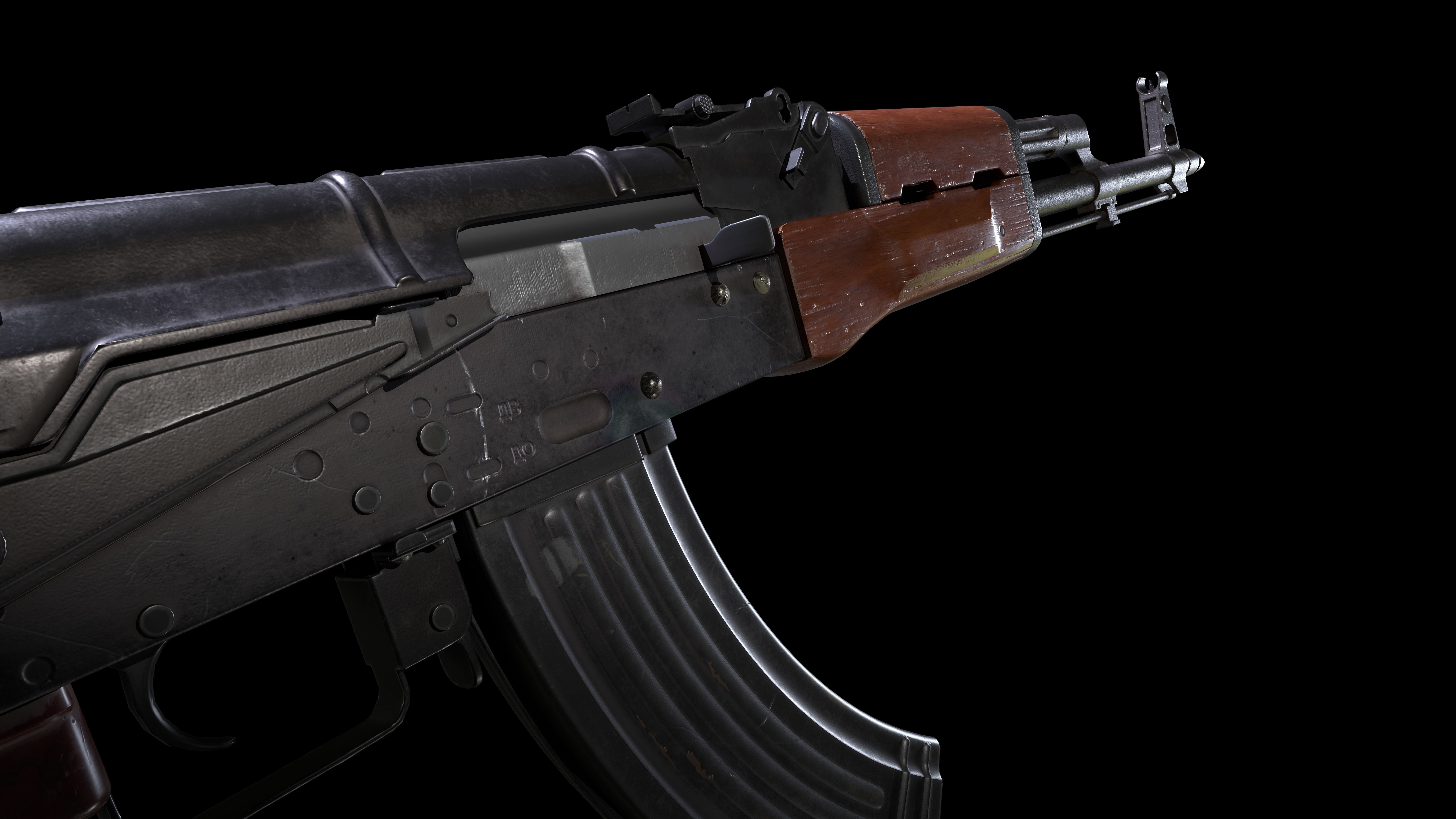 3D model Low poly AK-47 with high resolution model and PBR textures VR / AR / low-poly | CGTrader