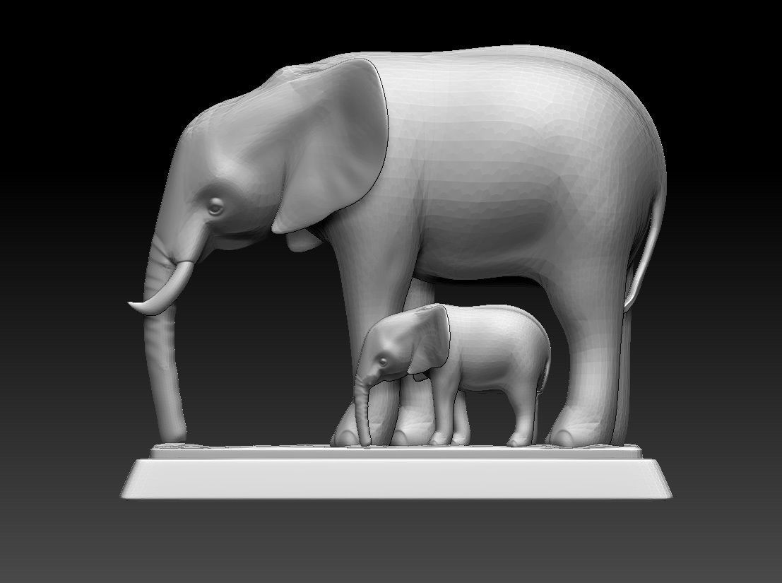 Elephants Model for 3D Printing 3D model 3D printable | CGTrader