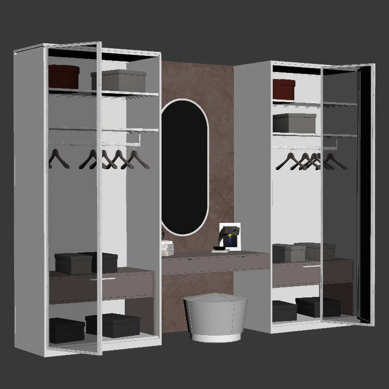 Wardrobe 4 dressing room furniture - wardrobes and closets 3D model ...