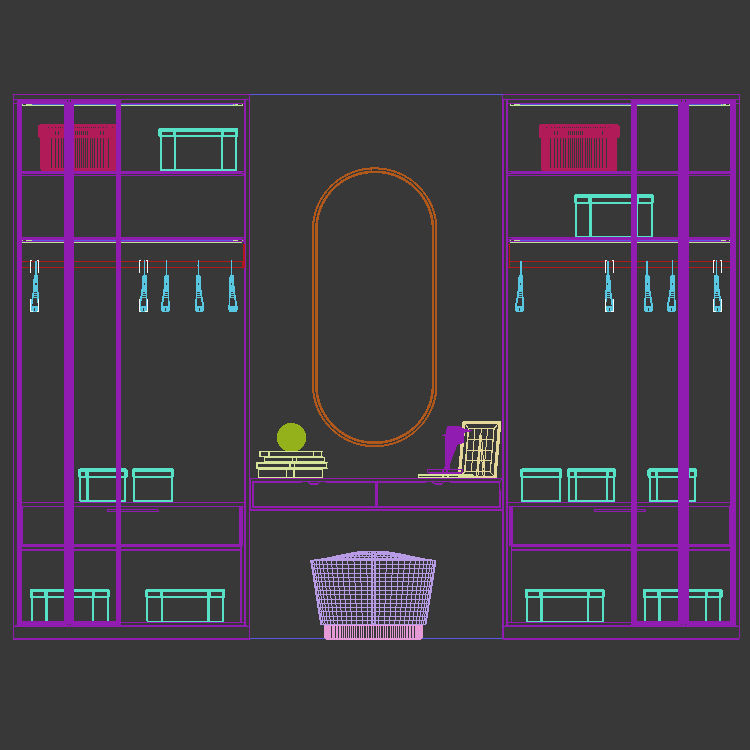 Wardrobe 4 dressing room furniture - wardrobes and closets 3D model ...