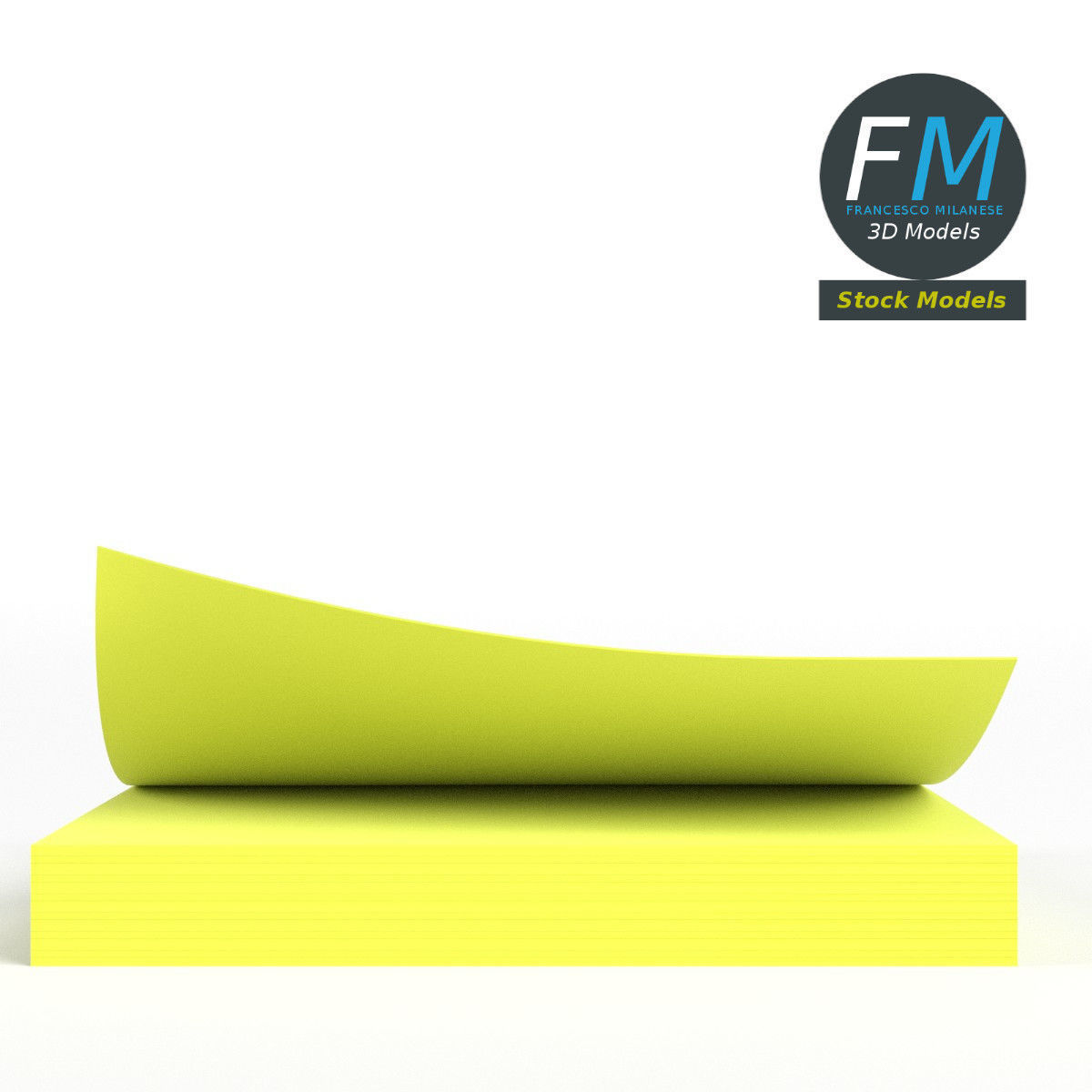 3D model Memo note block VR / AR / low-poly | CGTrader