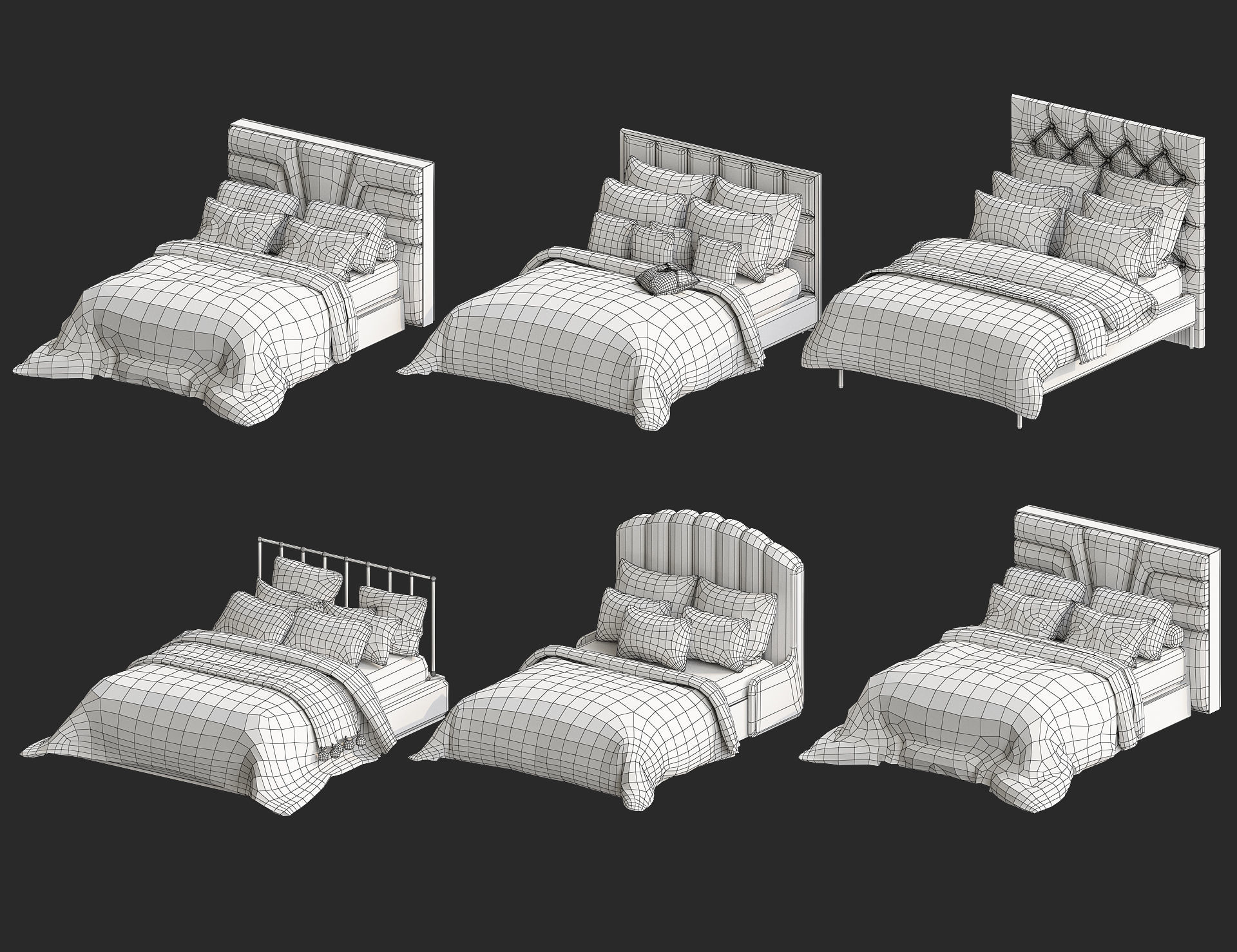 3D model low poly bed 3d model pack for game VR / AR / low-poly | CGTrader