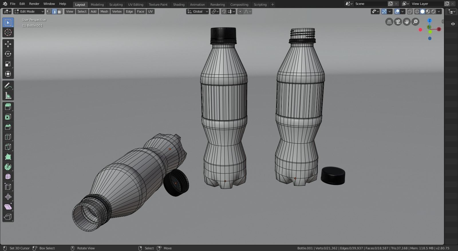 Plastic Bottle 3D Model - Low Poly free VR / AR / low-poly 3D model ...