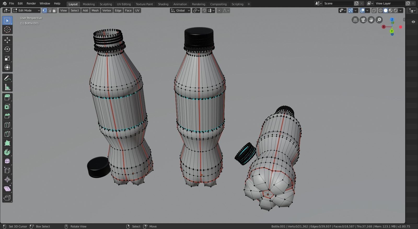 Plastic Bottle 3D Model - Low Poly free VR / AR / low-poly 3D model ...