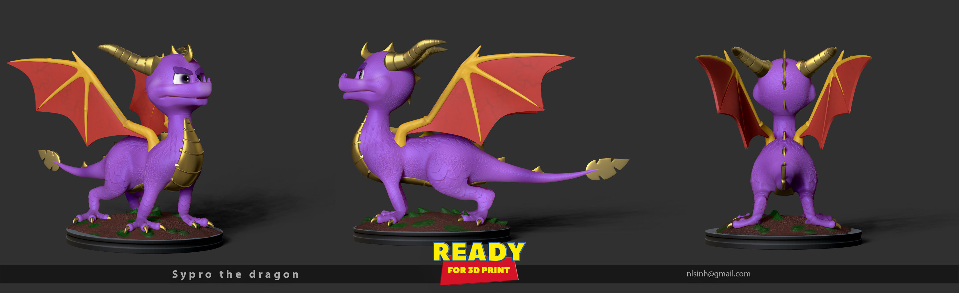 Spyro the Dragon Fan art 3D model 3D printable | CGTrader
