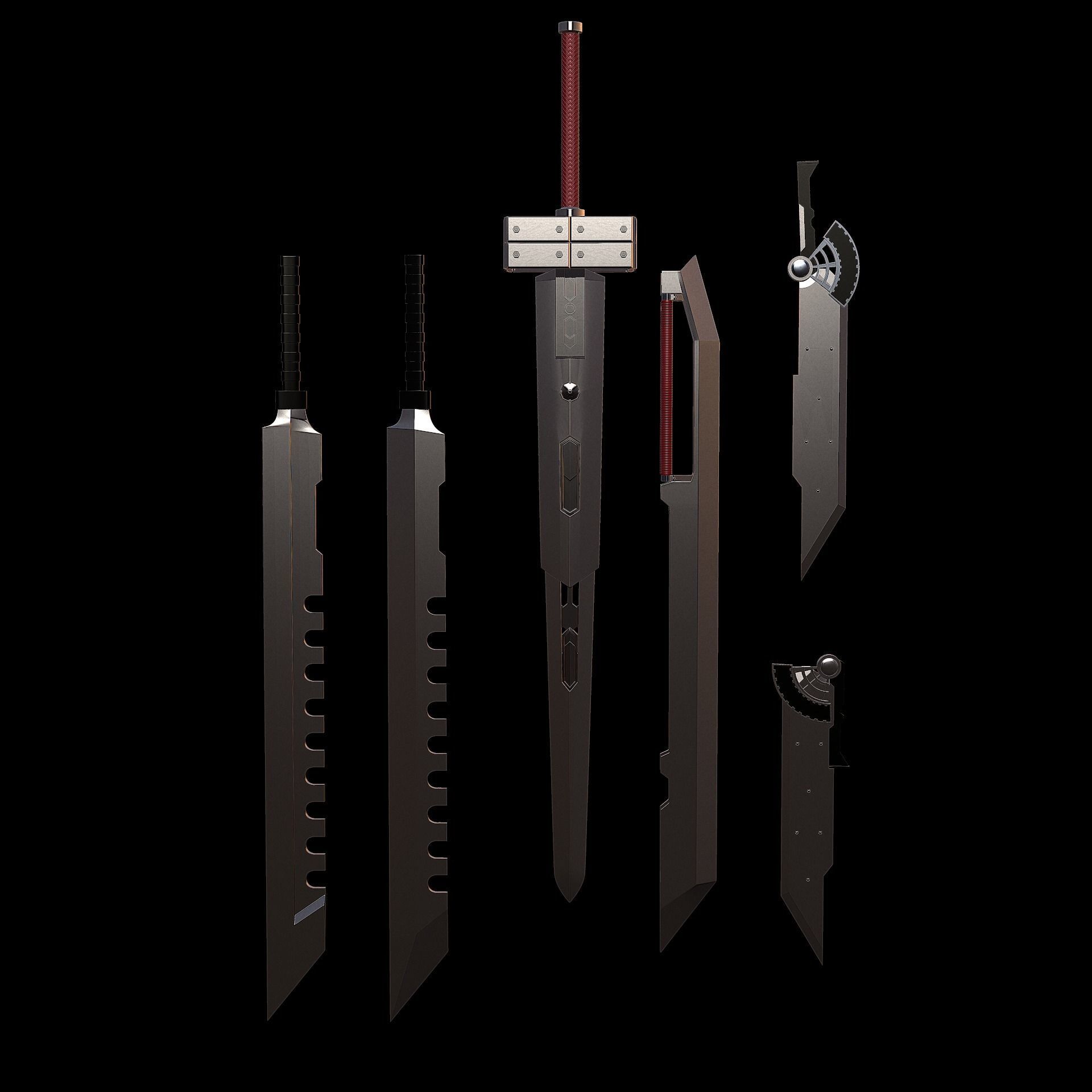 Cloud Fusion Swords Final Fantasy Advent Children 3D model 3D printable ...