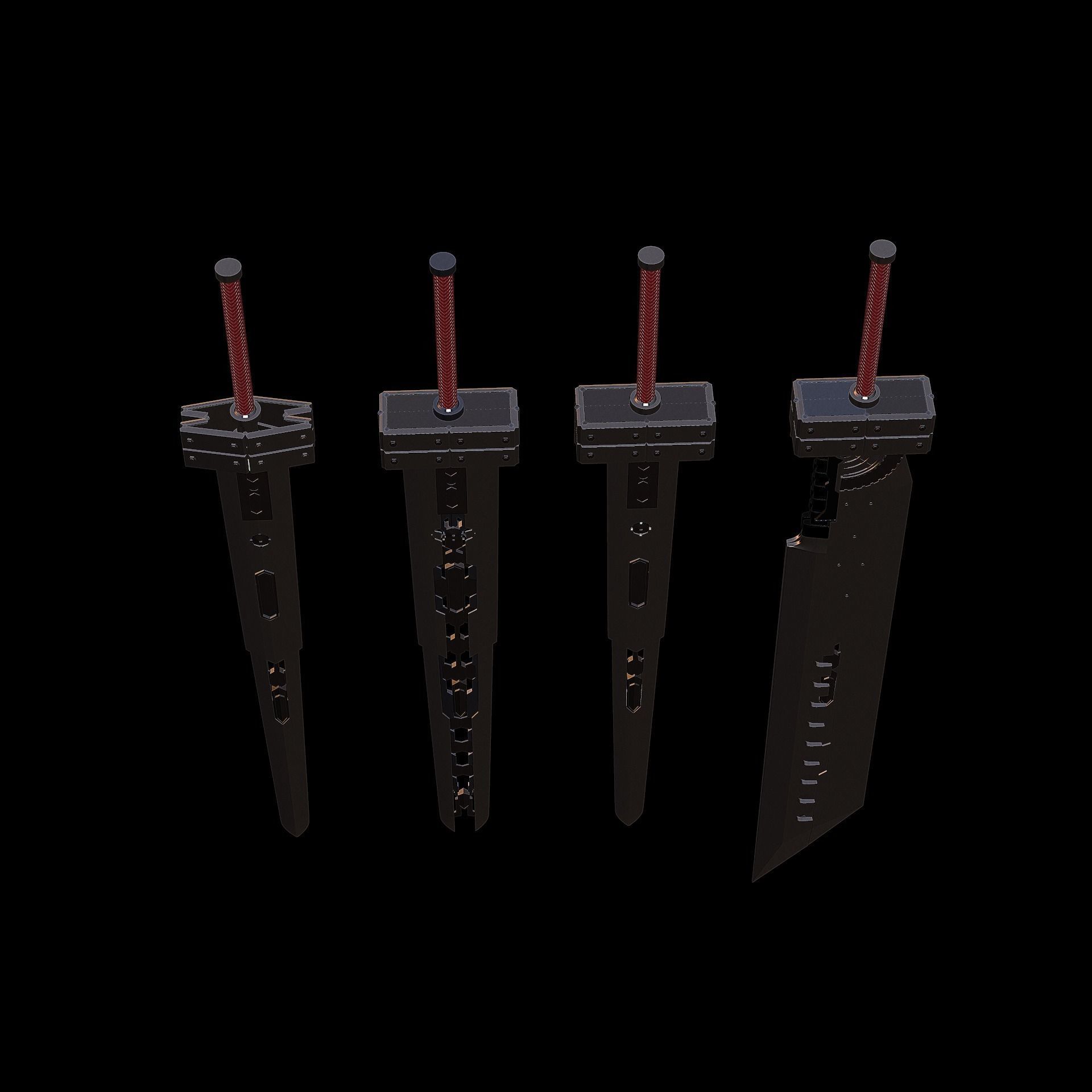 Cloud Fusion Swords Final Fantasy Advent Children 3D model 3D printable ...