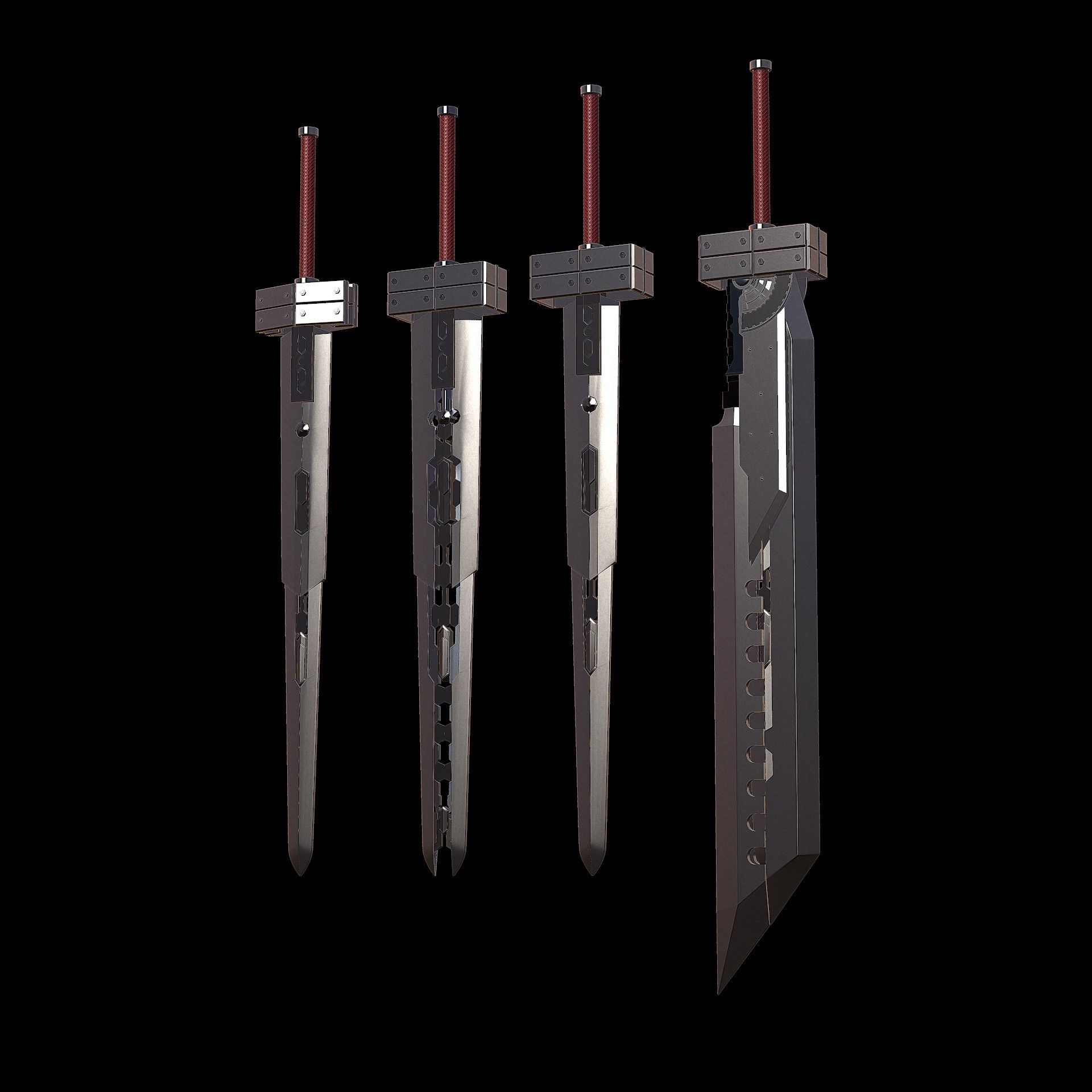 Cloud Fusion Swords Final Fantasy Advent Children 3D model 3D printable ...