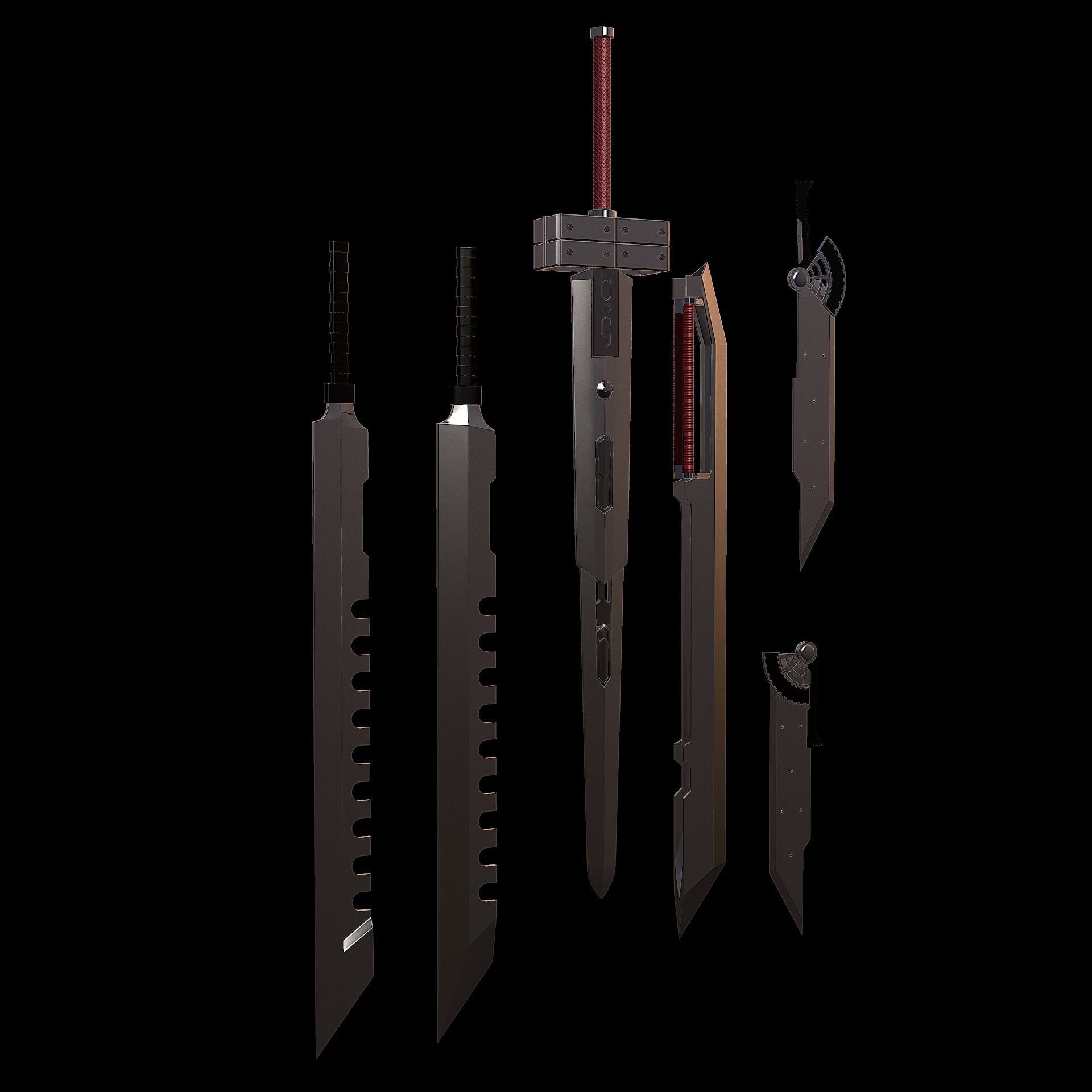 Cloud Fusion Swords Final Fantasy Advent Children 3D model 3D printable ...