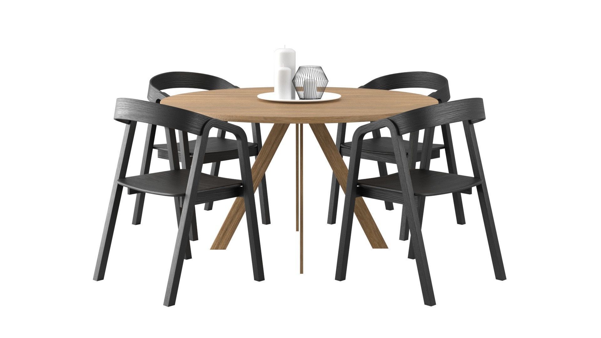 3D model Dining C - Black on Brown VR / AR / low-poly | CGTrader