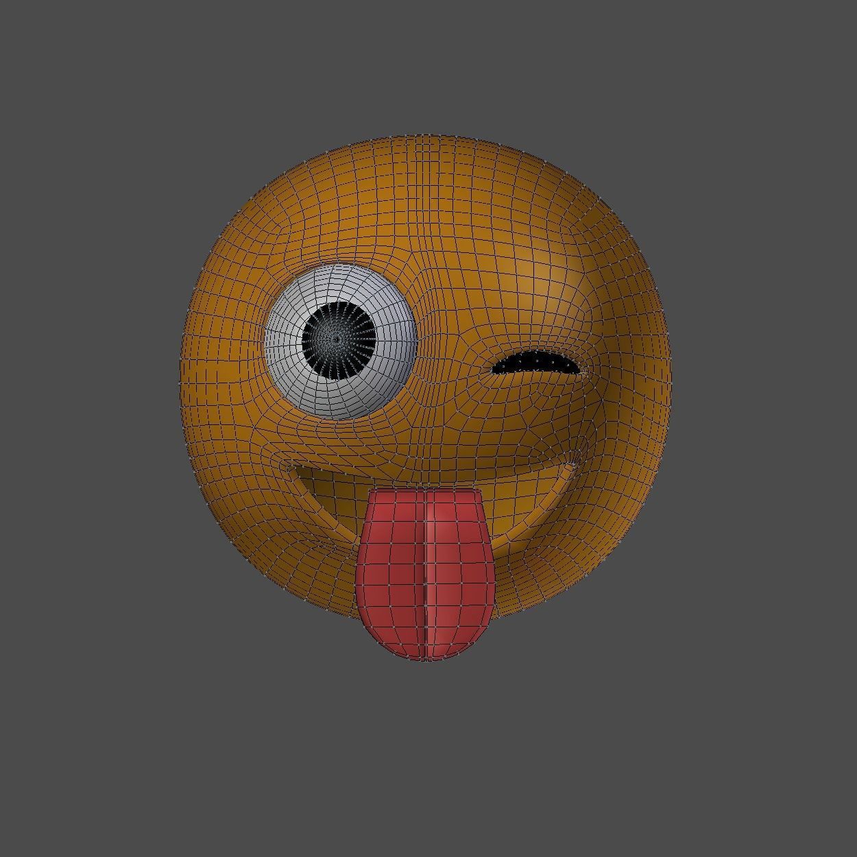 3D model Emoji Winking face with a Tongue VR / AR / low-poly | CGTrader