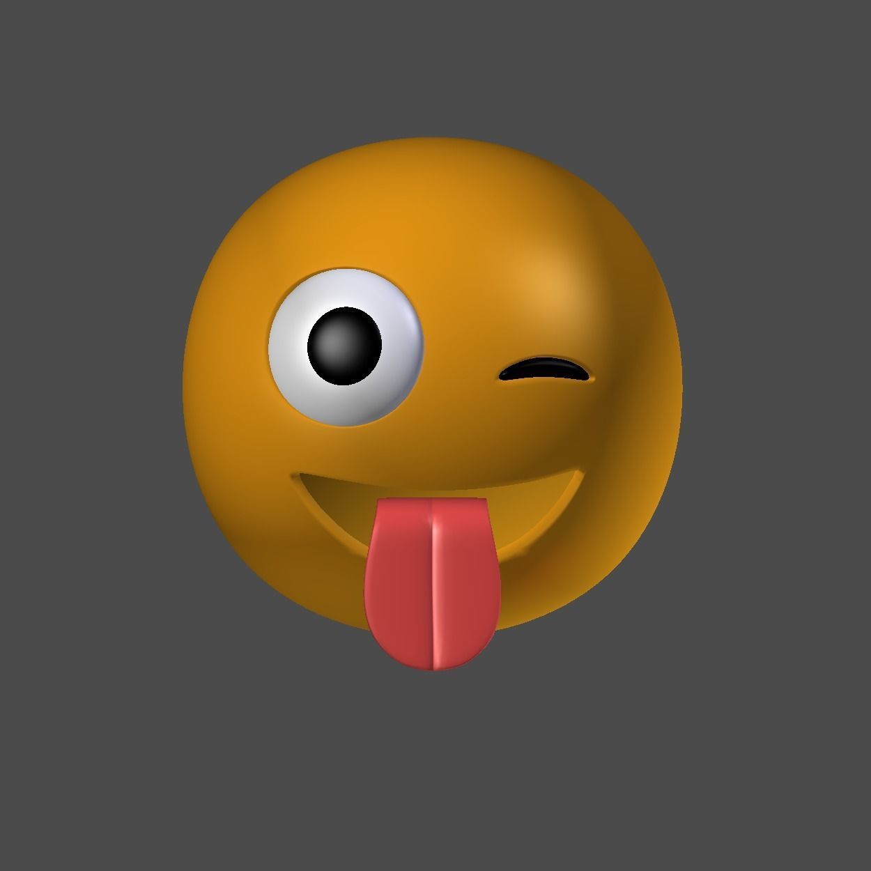 3D model Emoji Winking face with a Tongue VR / AR / low-poly | CGTrader