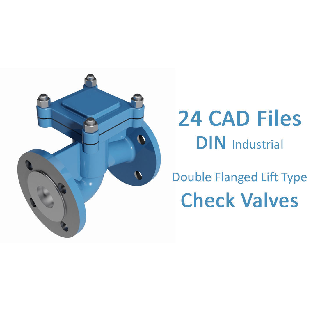 Lift Type Check Valves - DIN Flanged Ends - 3D model | CGTrader
