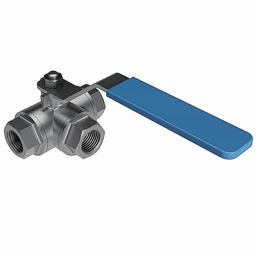 3-Way Ball Valves - BSP Threaded Ends - 3D model | CGTrader