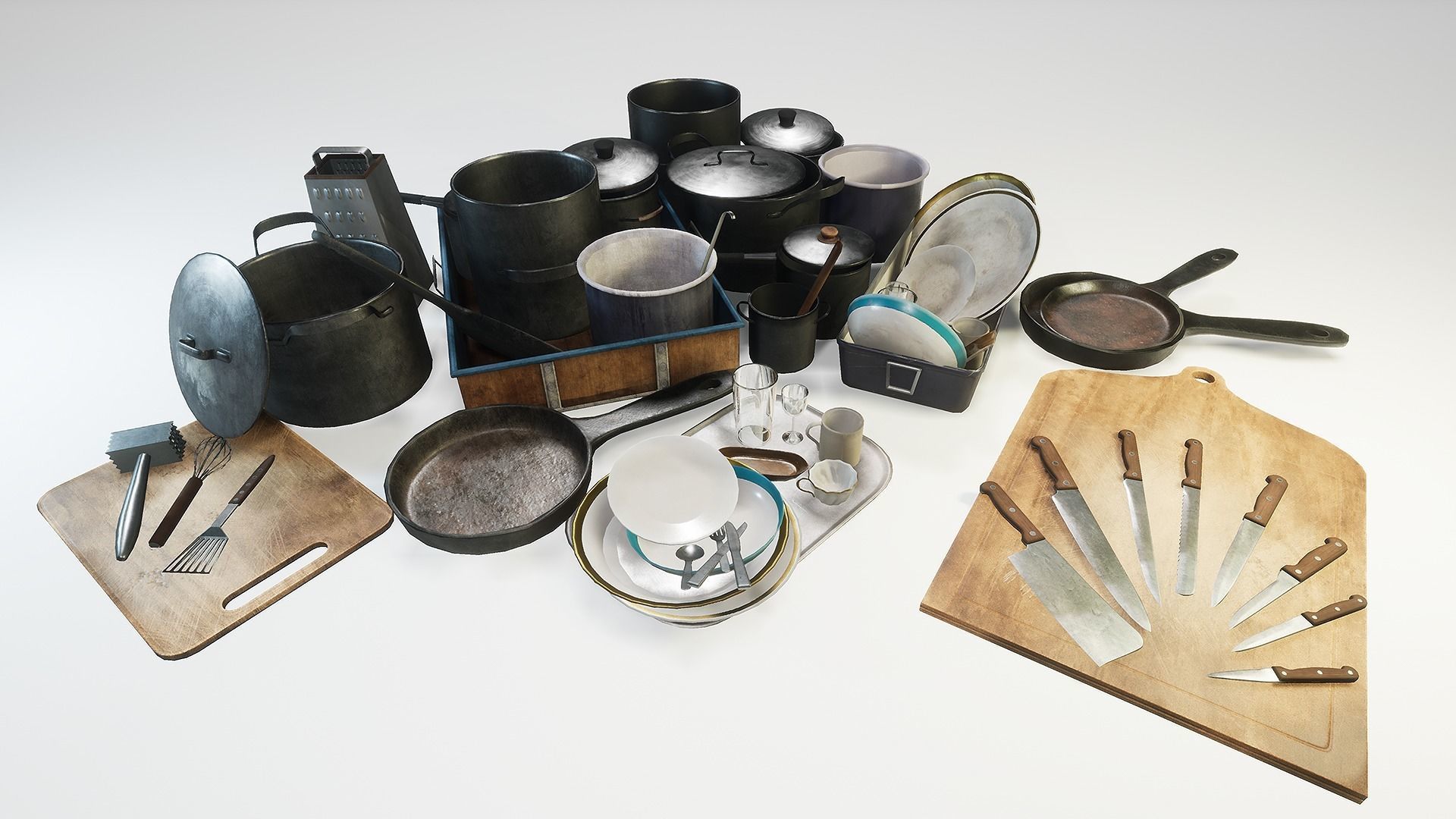 3D model Restaurant Kitchen Set VR / AR / low-poly | CGTrader