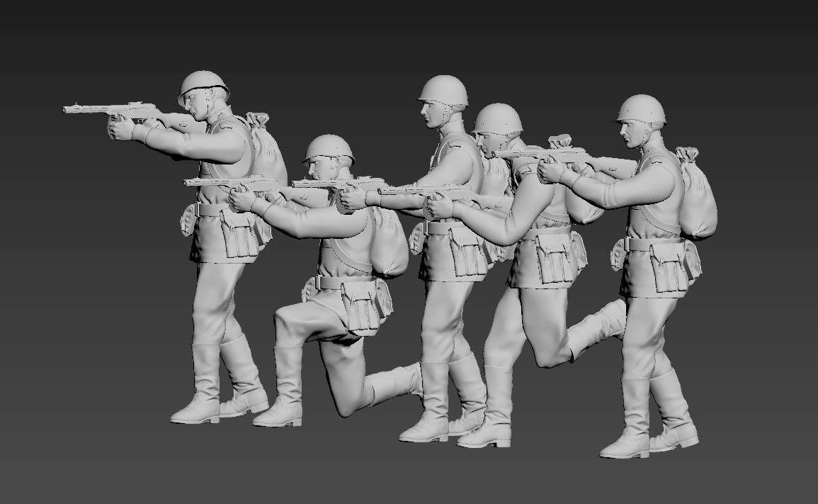 Soviet soldiers 3D model 3D printable | CGTrader