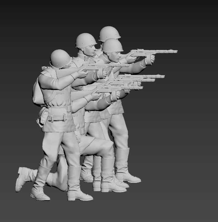 Soviet soldiers 3D model 3D printable | CGTrader