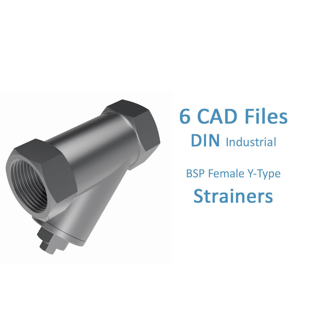 Y-Type Strainers - BSP Threaded Ends 3D model | CGTrader