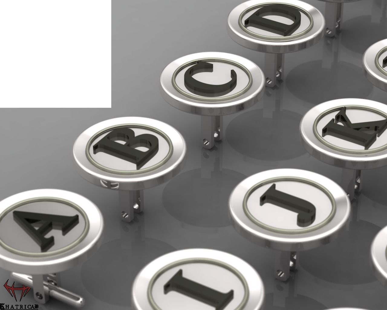 Cufflinks All Letters Alphabets 3D model 3D printable | CGTrader