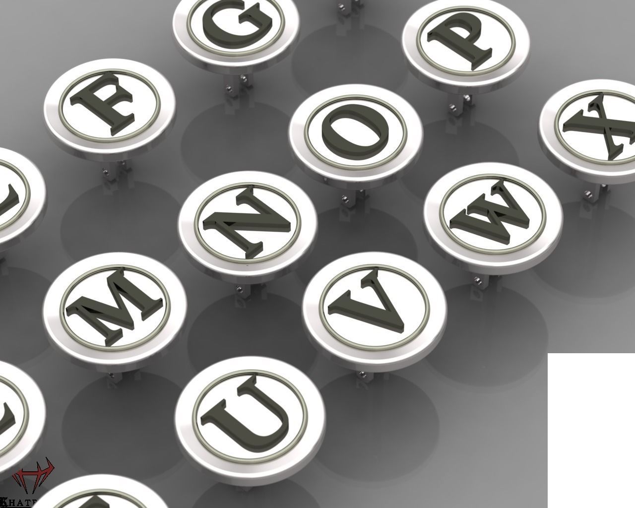 Cufflinks All Letters Alphabets 3D model 3D printable | CGTrader