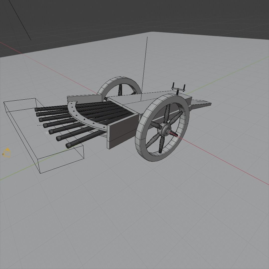 Machine Gun by Leonardo Da Vinci 3D model animated rigged | CGTrader