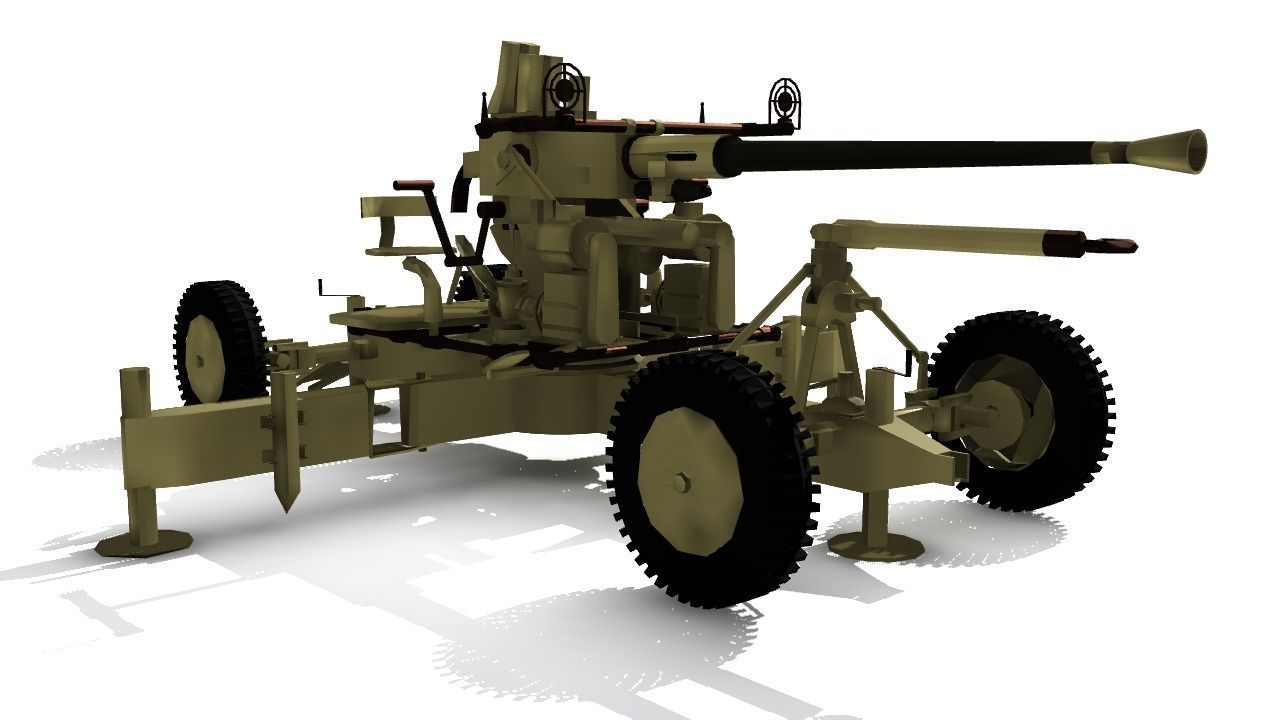 3D model Bofors 40 mm AA Gun VR / AR / low-poly | CGTrader