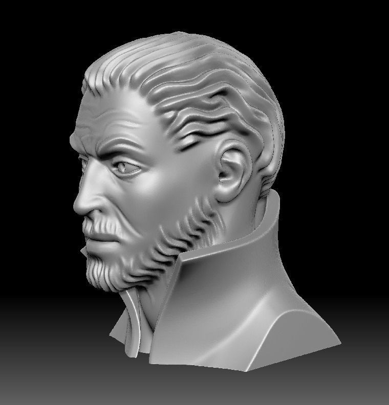 pedestal 1 3d print bust of man with beard free 3D model 3D printable ...