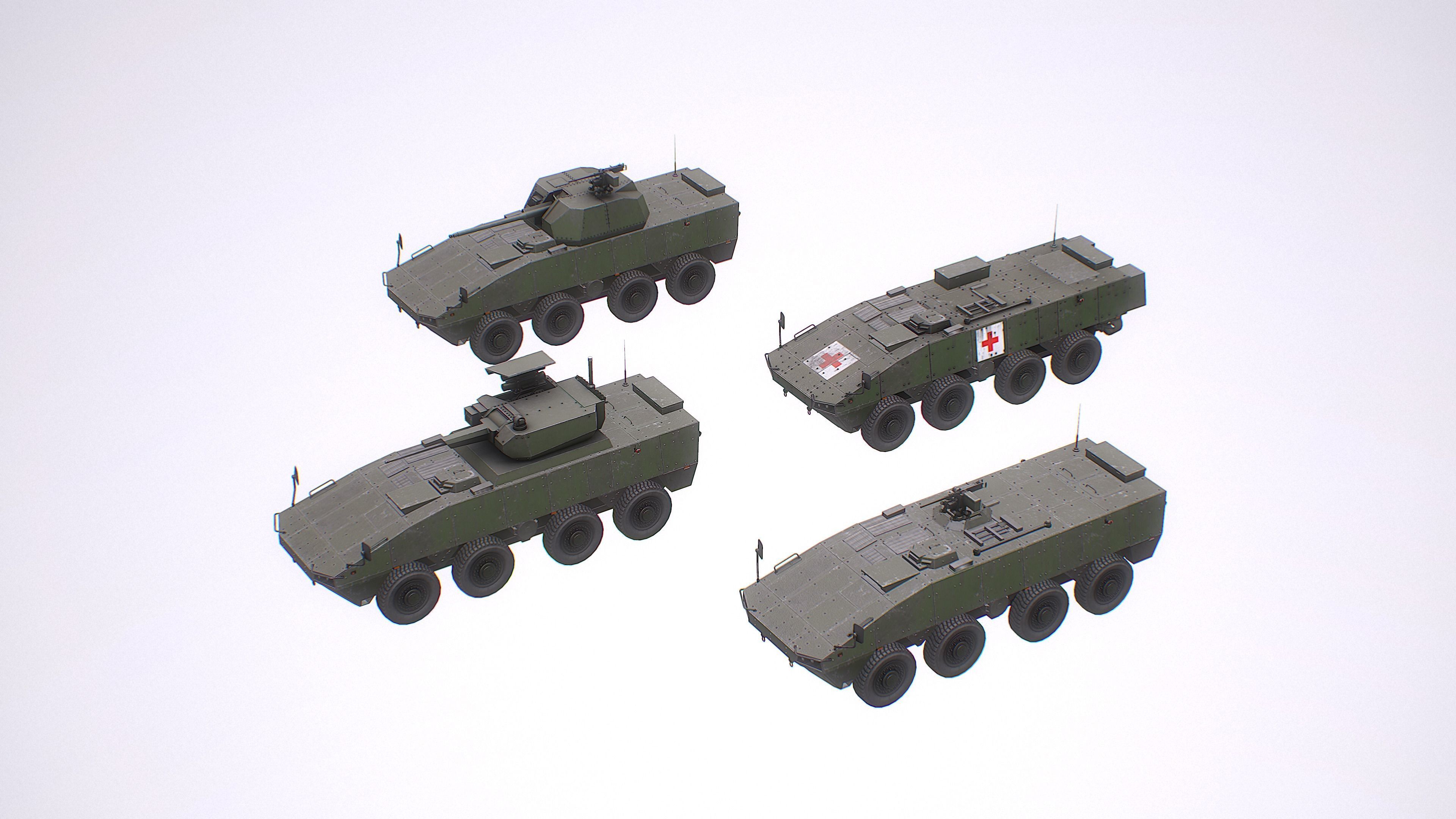 3D model APC Patria AMV 8x8 Modular Pack VR / AR / low-poly | CGTrader