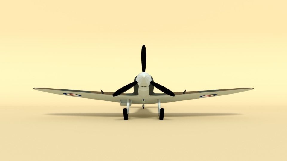 3D model Low Poly Cartoon Supermarine Spitfire MKII Airplane VR / AR ...