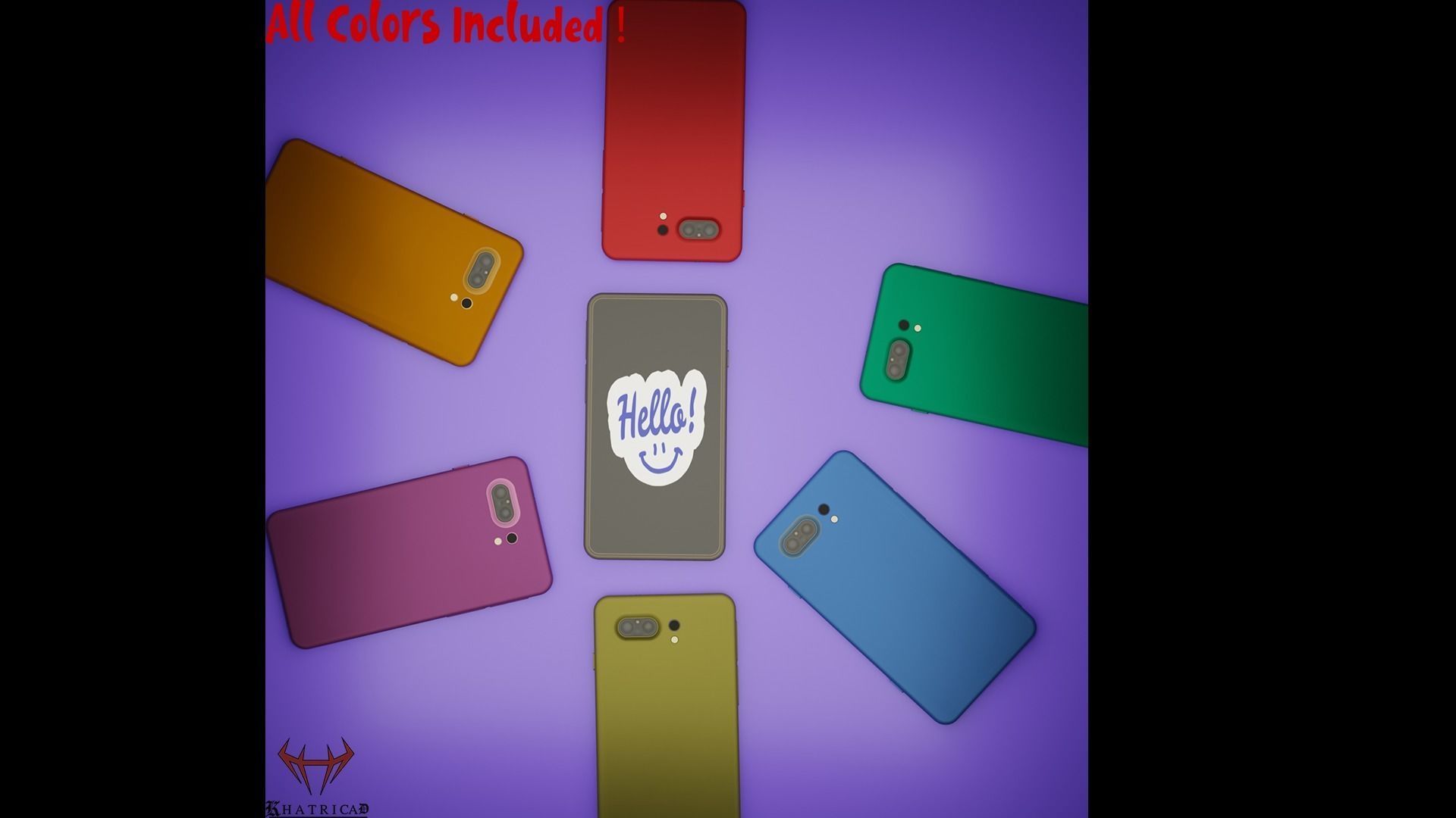 3D model Low Poly PBR cellphone phone with stylus VR / AR / low-poly ...