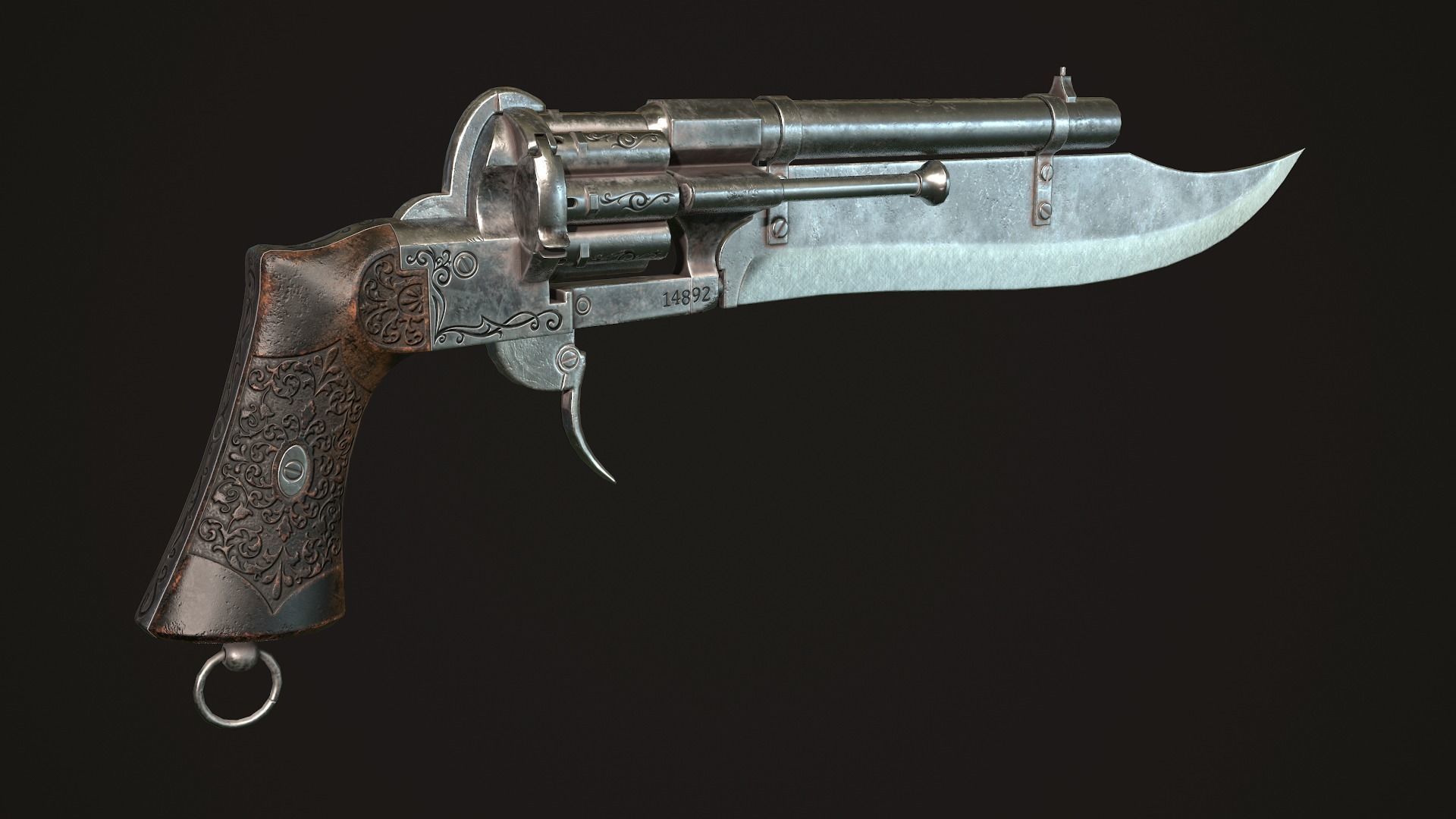 3D model Gunblade Revolver Steel VR / AR / low-poly | CGTrader