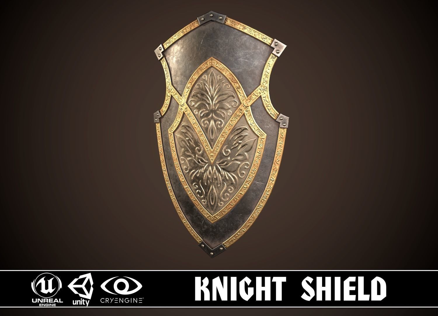 3D model Knight Shield 01 VR / AR / low-poly | CGTrader