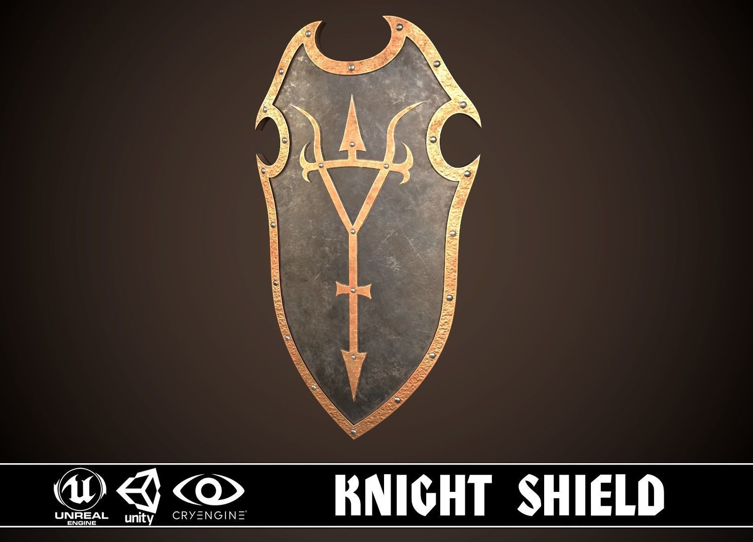 3D model Knight Shield 04 VR / AR / low-poly | CGTrader