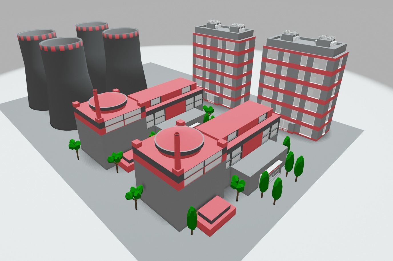 Nuclear Power Plant free VR / AR / low-poly 3D model | CGTrader