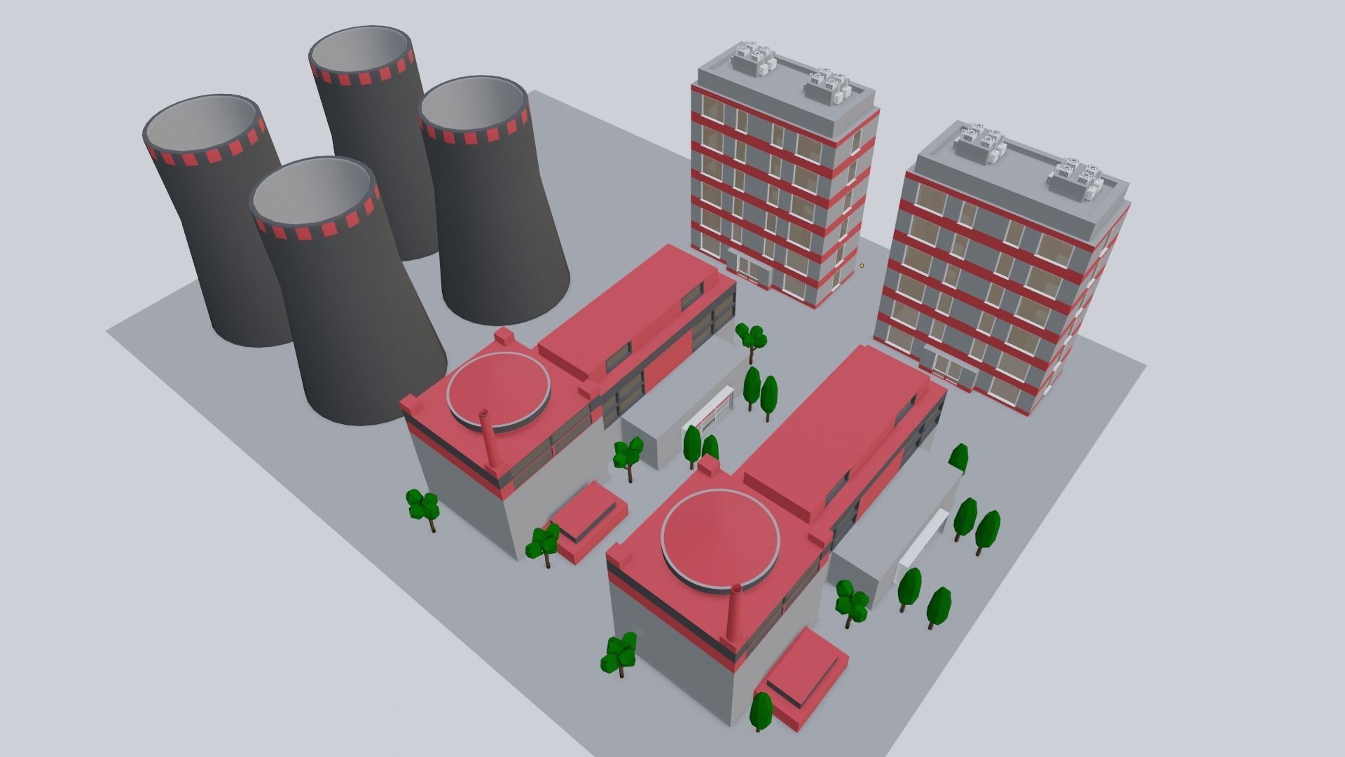 Nuclear Power Plant free VR / AR / low-poly 3D model | CGTrader